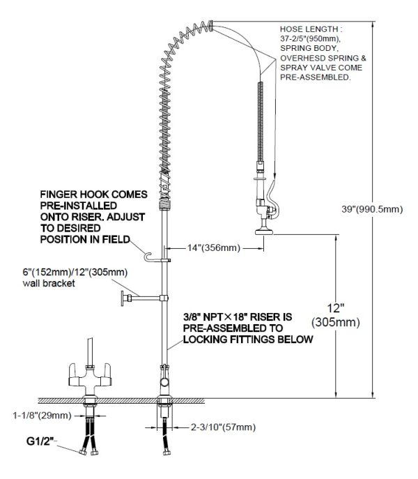 Commercial Pre Rinse Tap - Rite Price Catering
